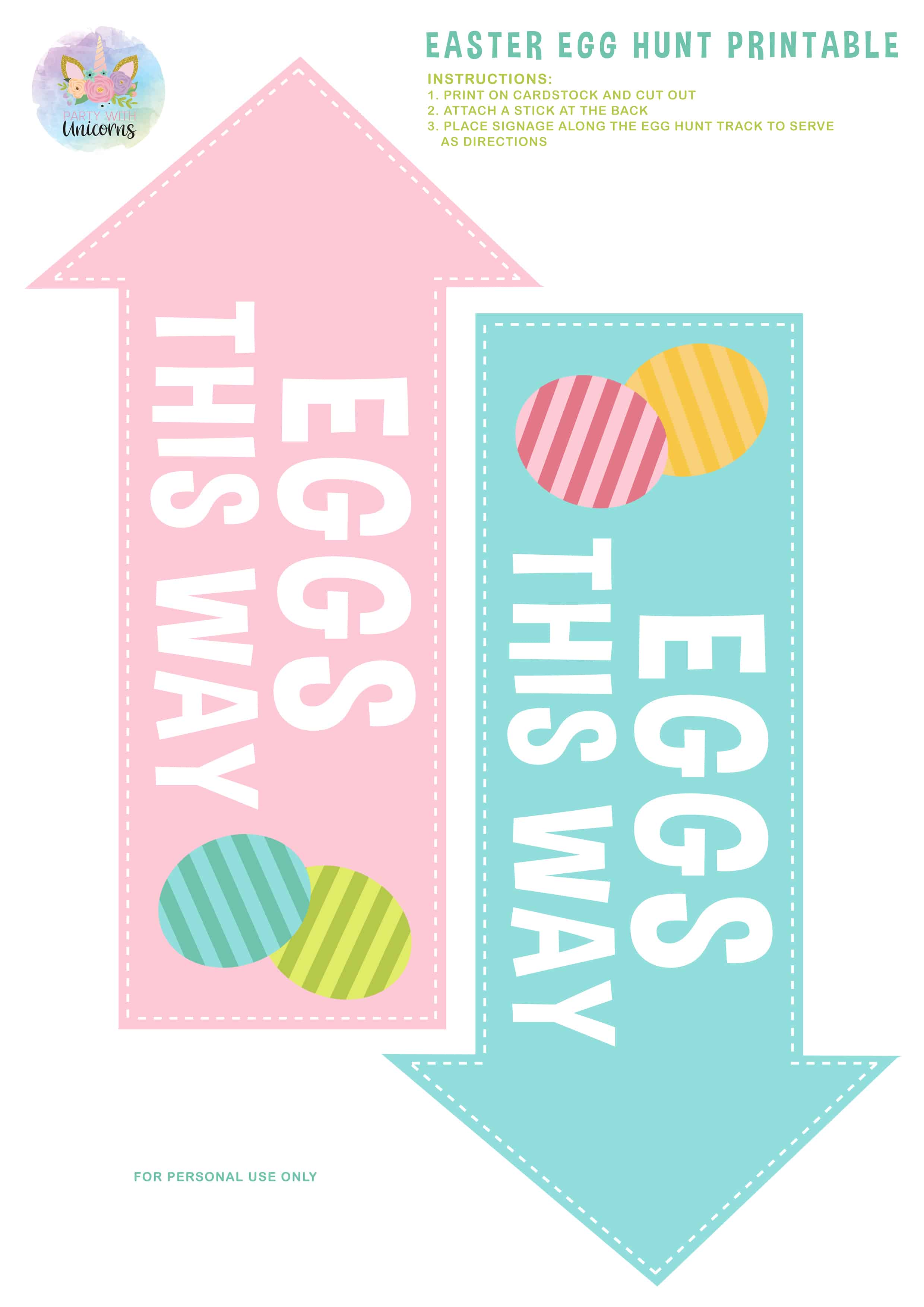 Easter Egg Hunt Printables Party With Unicorns Easter Egg Hunt Printables Party With Unicorns