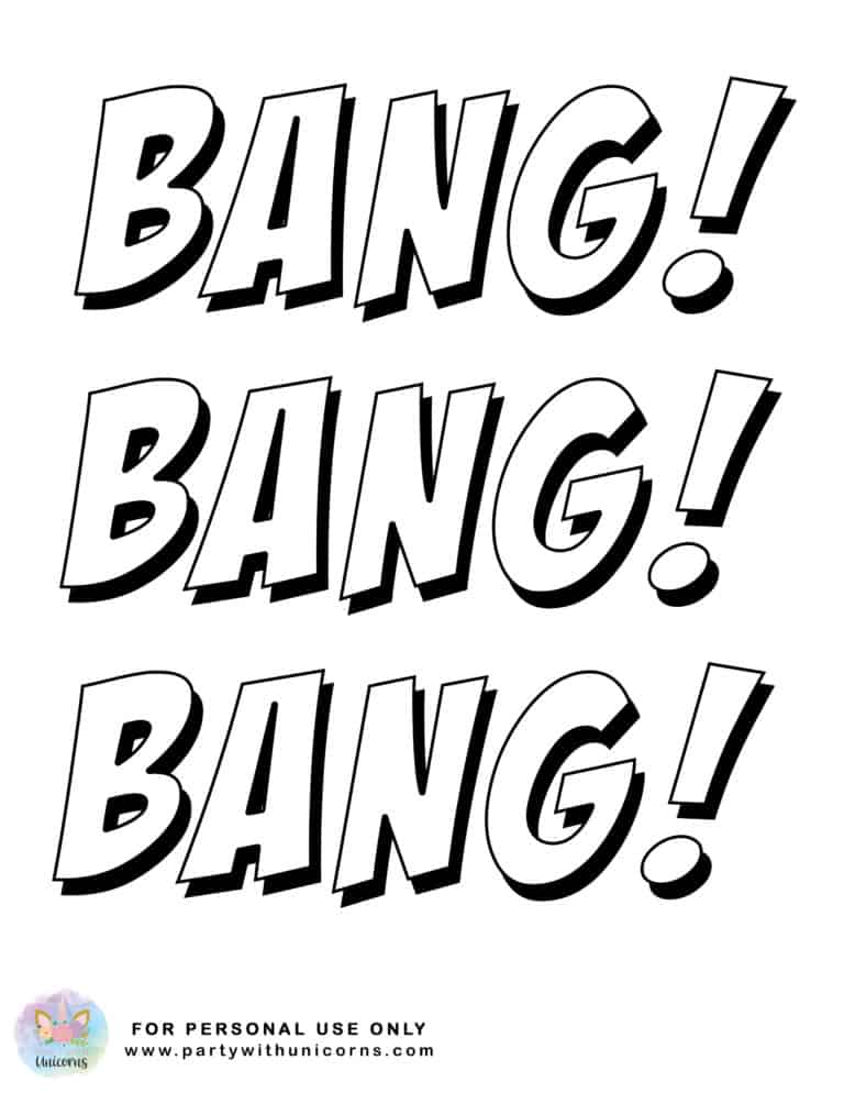 Superhero Coloring Pages - Superhero Actions - Party with Unicorns