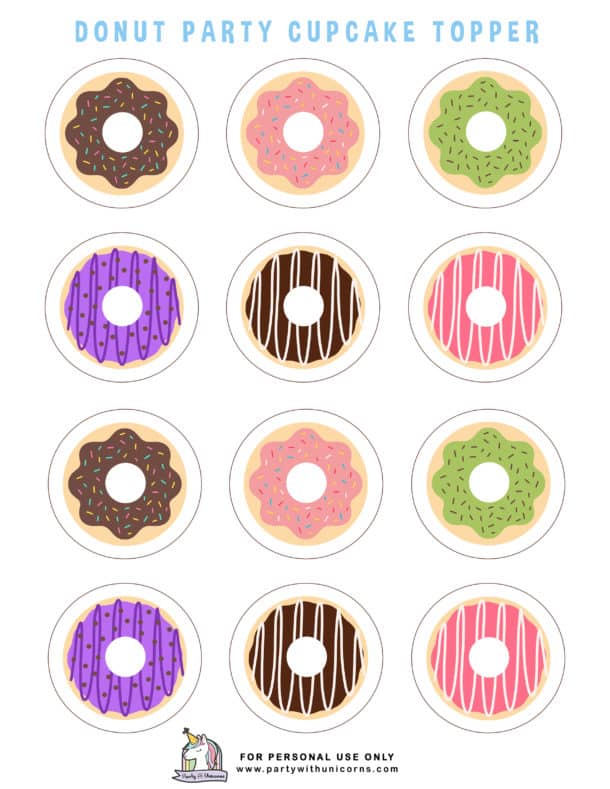 Donut Printables - Free Download - Party with Unicorns