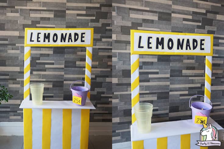 DIY Cardboard Lemonade Stand for Kids - Party with Unicorns