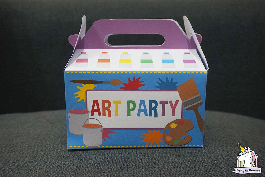Art Party Favor Box - Free Printable - Party with Unicorns