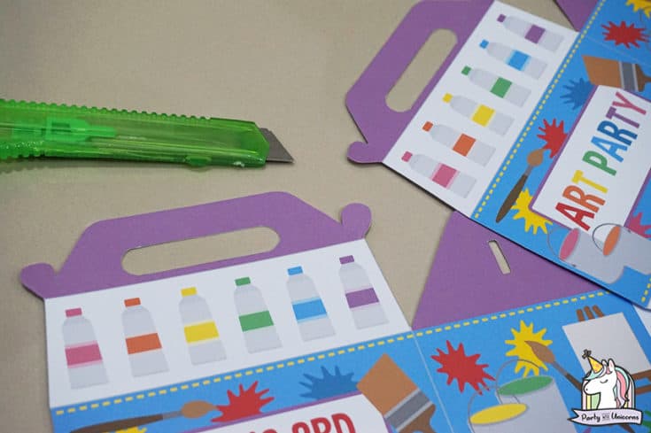 Art Party Favor Box - Free Printable - Party with Unicorns