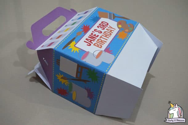 Art Party Favor Box - Free Printable - Party with Unicorns