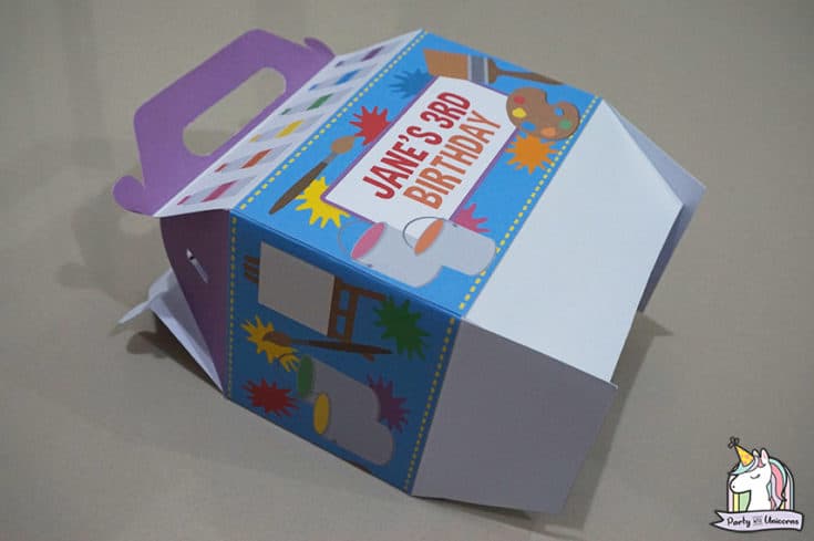 Art Party Favor Box - Free Printable - Party with Unicorns