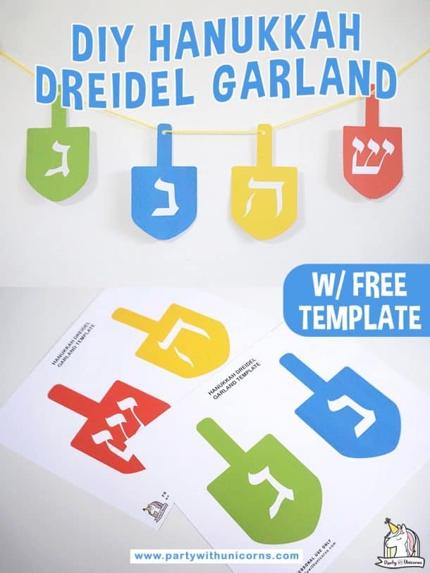 DIY Hanukkah Decoration - Dreidel Garland Craft for Kids - Party with ...