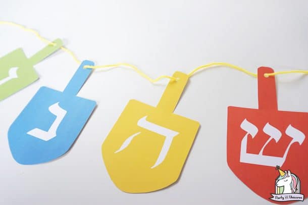 DIY Hanukkah Decoration - Dreidel Garland Craft for Kids - Party with ...