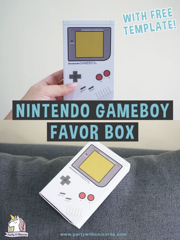 Nintendo Favor Box - Classic Gameboy Template - Party with Unicorns
