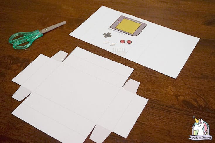 Nintendo Favor Box - Classic Gameboy Template - Party with Unicorns