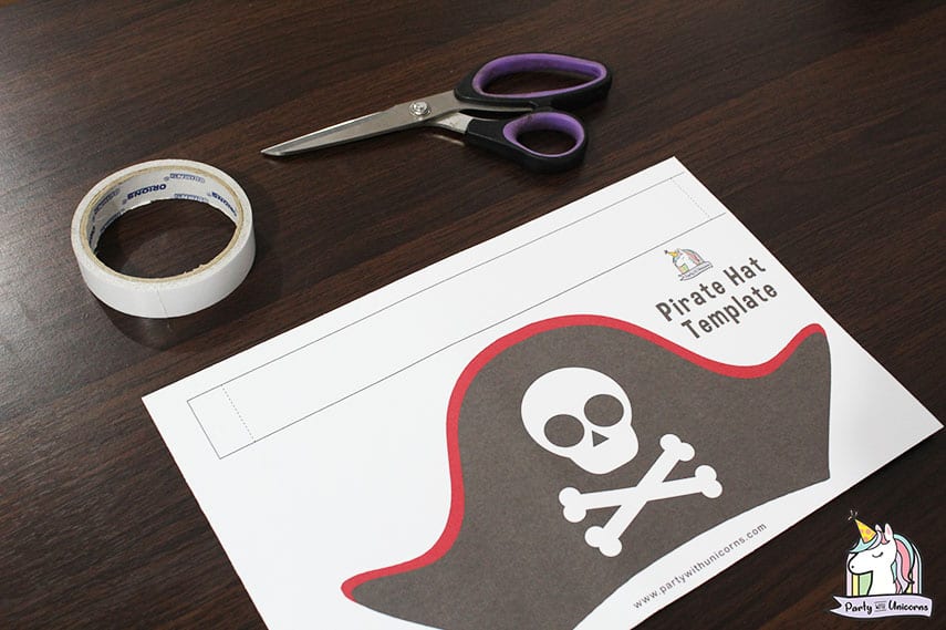 Printable Pirate Hat Template For Kids Party With Unicorns