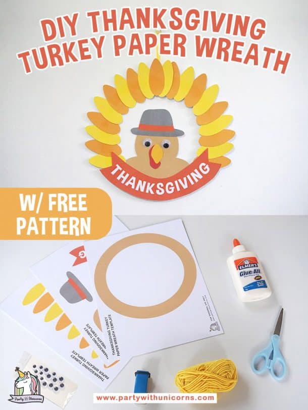 DIY Thanksgiving Wreath Craft for Kids - Party with Unicorns