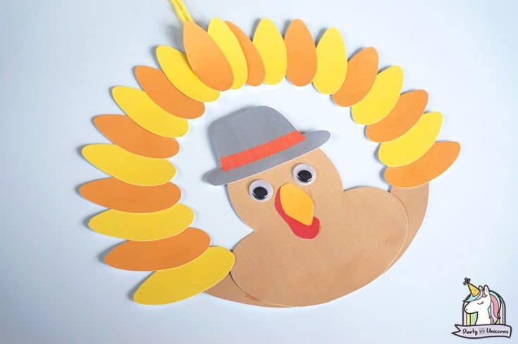 DIY Thanksgiving Wreath Craft for Kids - Party with Unicorns