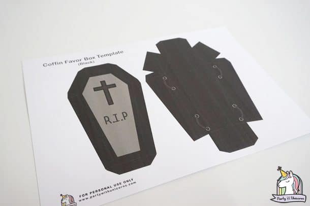 Free Halloween Coffin Favor Boxes Template - Party with Unicorns