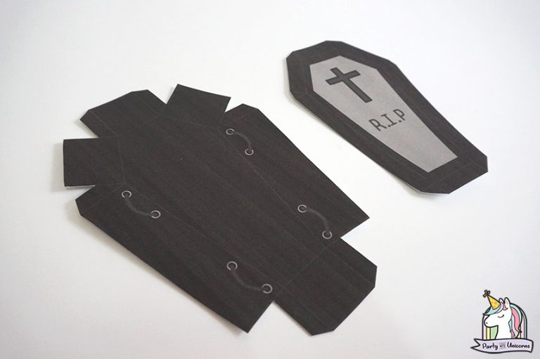 Free Halloween Coffin Favor Boxes Template - Party with Unicorns