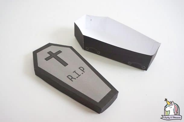 Free Halloween Coffin Favor Boxes Template - Party with Unicorns