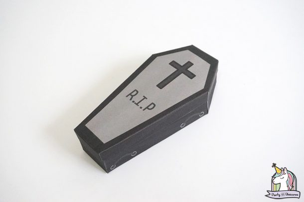 Free Halloween Coffin Favor Boxes Template - Party with Unicorns