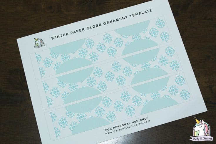 Snowflake Globe Ornament - Winter Craft for Kids - Party with Unicorns