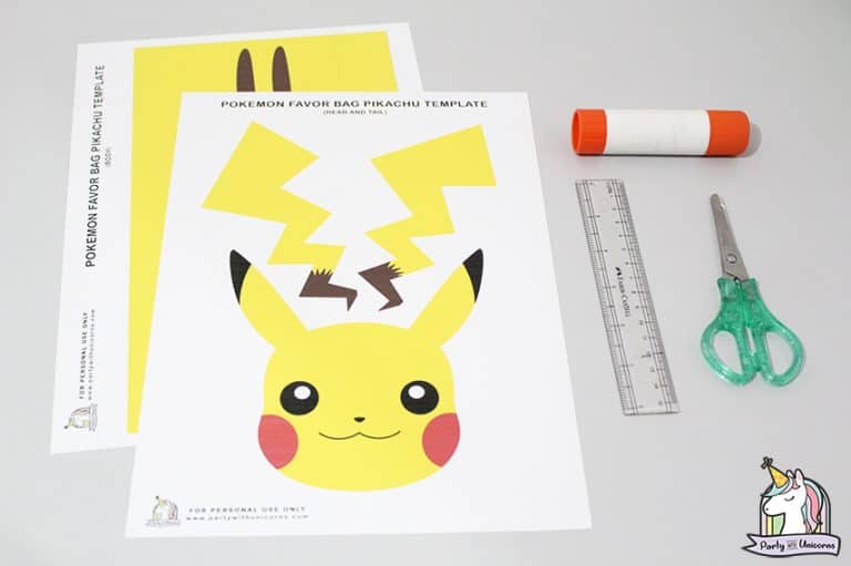 DIY Pikachu Favor Bag - Free Printable Template - Party with Unicorns