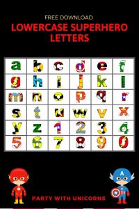 Free Printable Superhero Alphabet Letters - Party with Unicorns