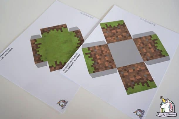 DIY Minecraft Favor Box - Party with Unicorns