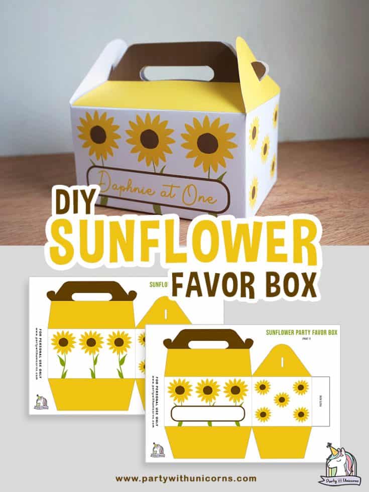 DIY Sunflower Favor Box - Party with Unicorns