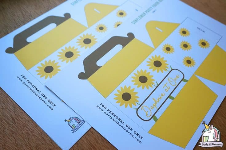 DIY Sunflower Favor Box - Party with Unicorns