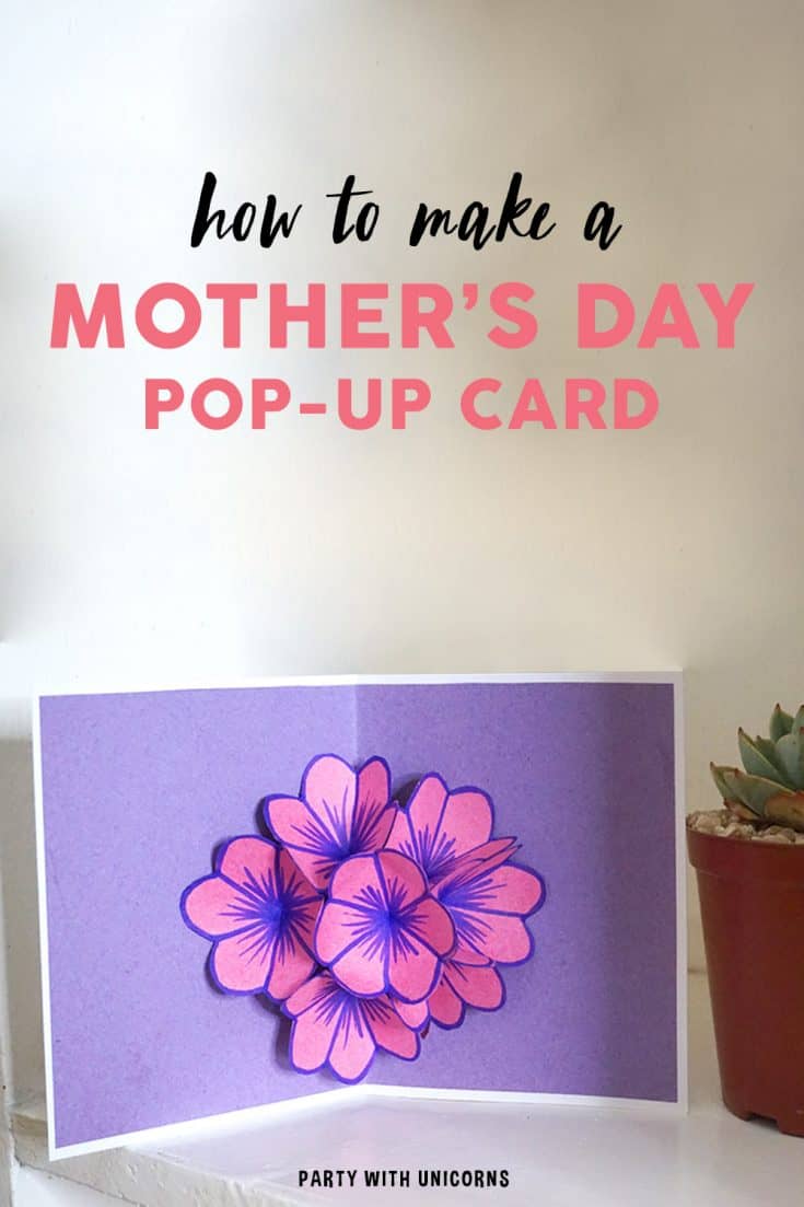 Mother's Day Pop-up Card - Party with Unicorns