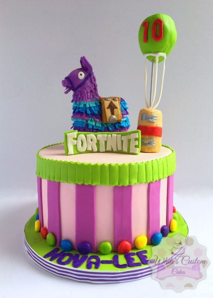 Fortnite Cake Ideas - Party with Unicorns