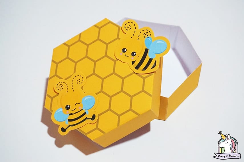 DIY Beehive Favor Box - Free Printable Template - Party with Unicorns