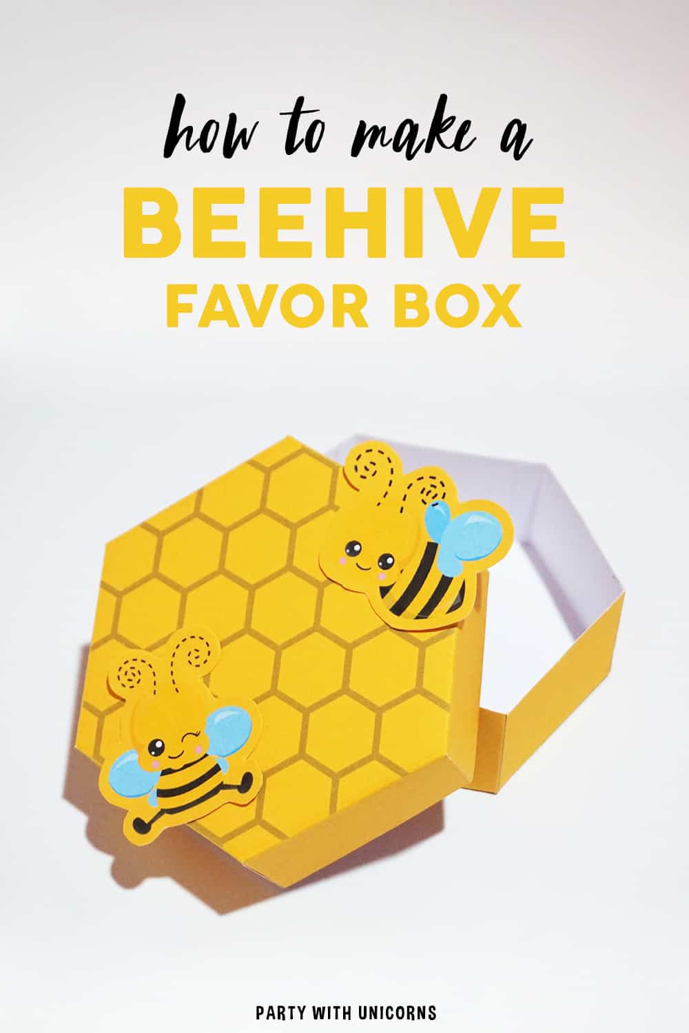 DIY Beehive Favor Box - Free Printable Template - Party with Unicorns