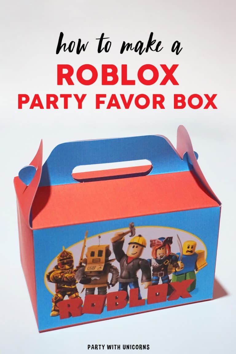 DIY Roblox Party Favor Box - Free Template - Party with Unicorns