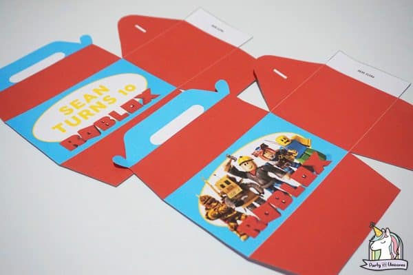 DIY Roblox Party Favor Box - Free Template - Party with Unicorns