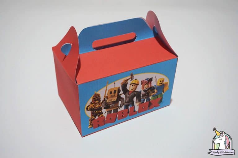DIY Roblox Party Favor Box - Free Template - Party with Unicorns