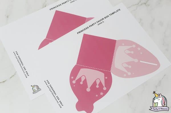 Princess Favor Box - Free Printable Template - Party with Unicorns