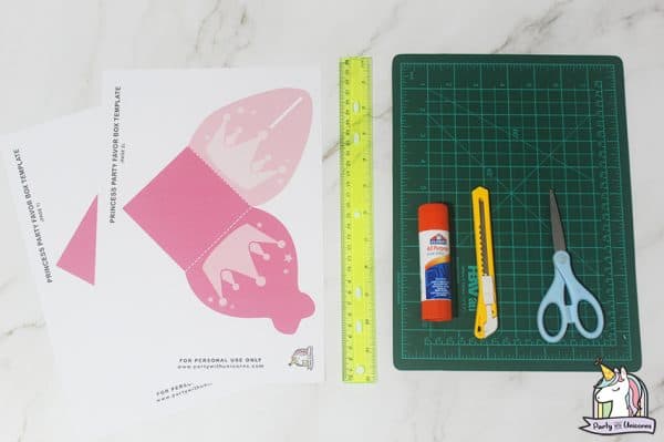 Princess Favor Box - Free Printable Template - Party with Unicorns