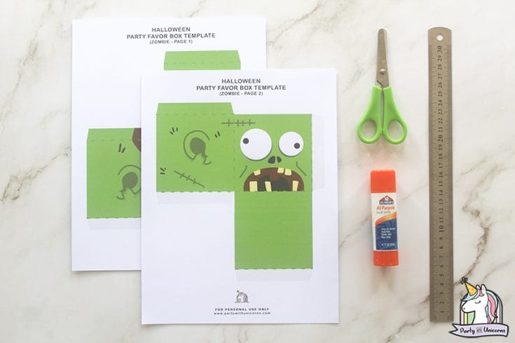 Halloween Favor Box — with FREE Printable Template - Party with Unicorns