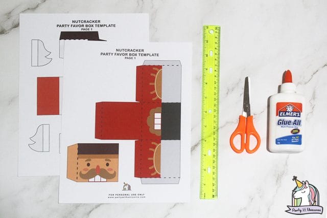 Nutcracker Favor Box — with FREE Printable Template - Party with Unicorns