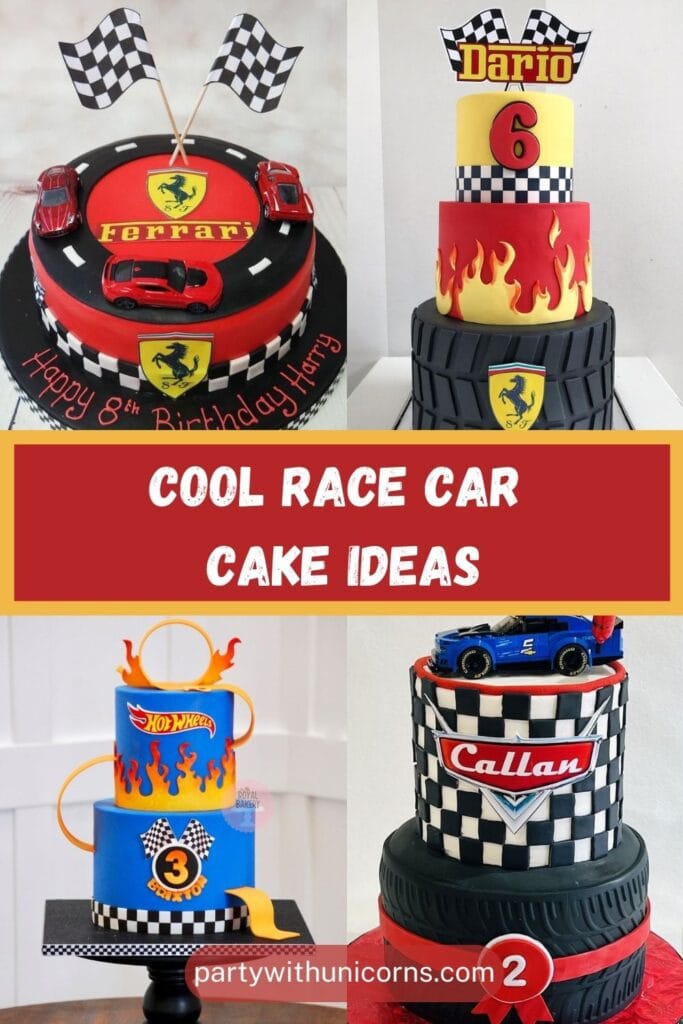 16 Cool Race Car Party Cake Ideas - Party with Unicorns